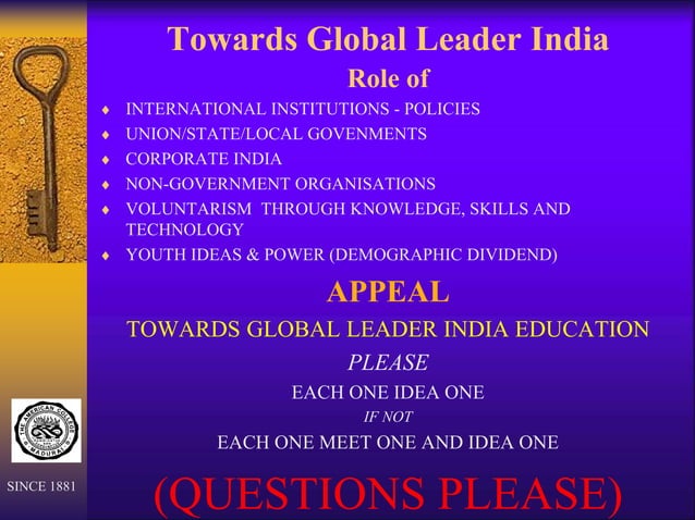 Dr.C.Muthuraja's Presentation on India Emerging as Global Leader | PPT