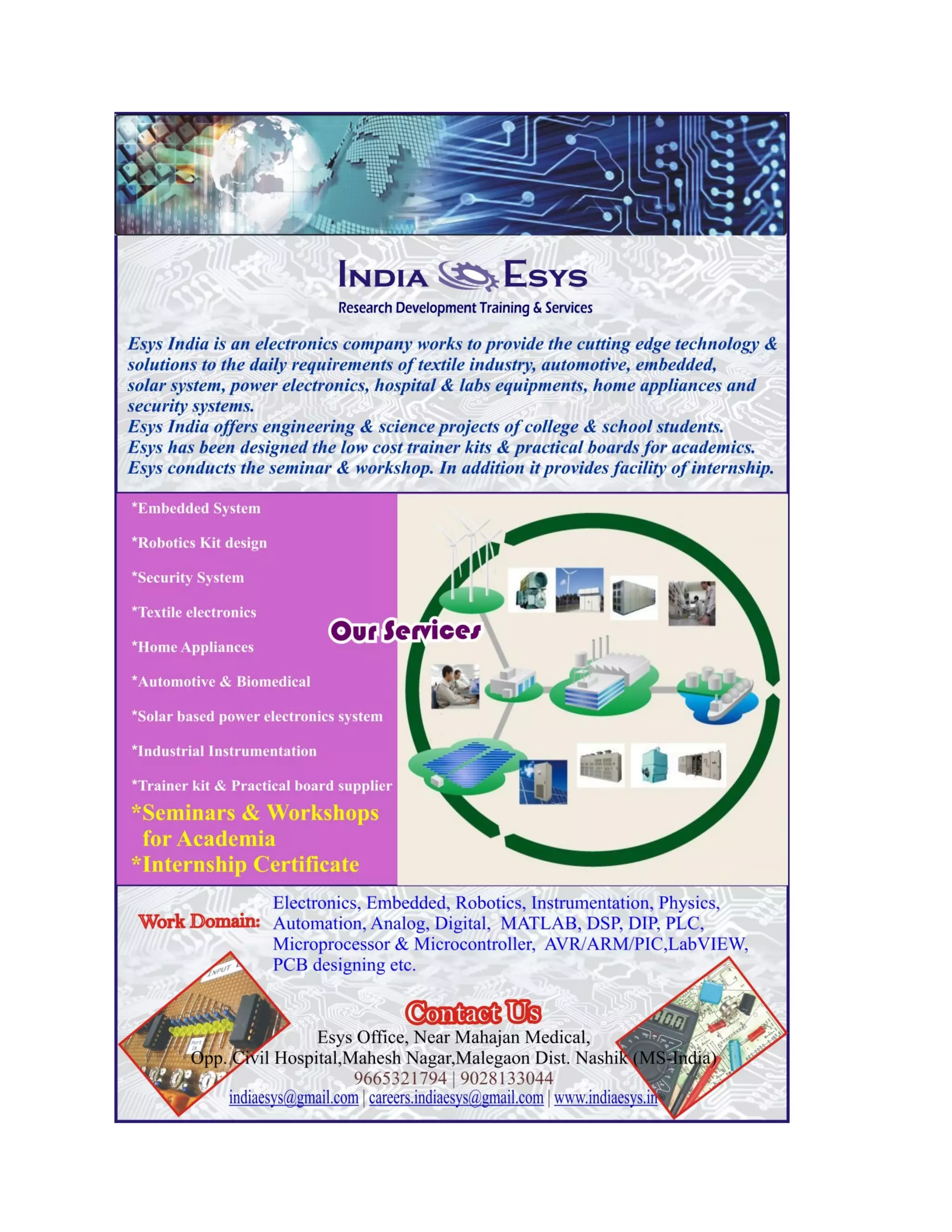 India esys Electronics Services | PDF | Robotics | Technology & Computing