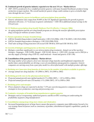 India and global generics M&A Summary 2007 | PDF