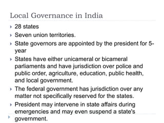 Governance in Sub Continent (India), Local Governance, Local Governance ...