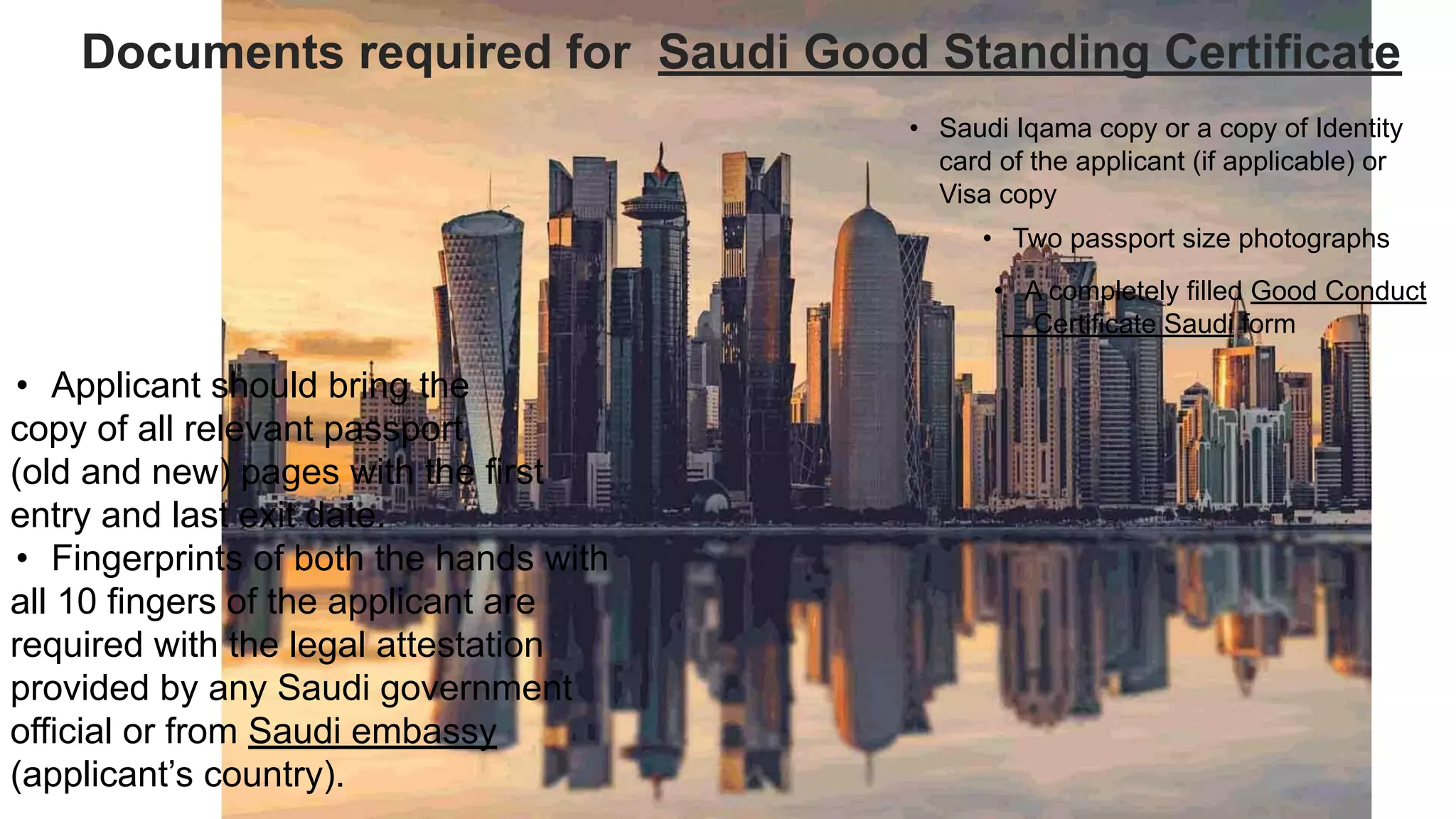Good Conduct Certificate Saudi Arabia | PDF