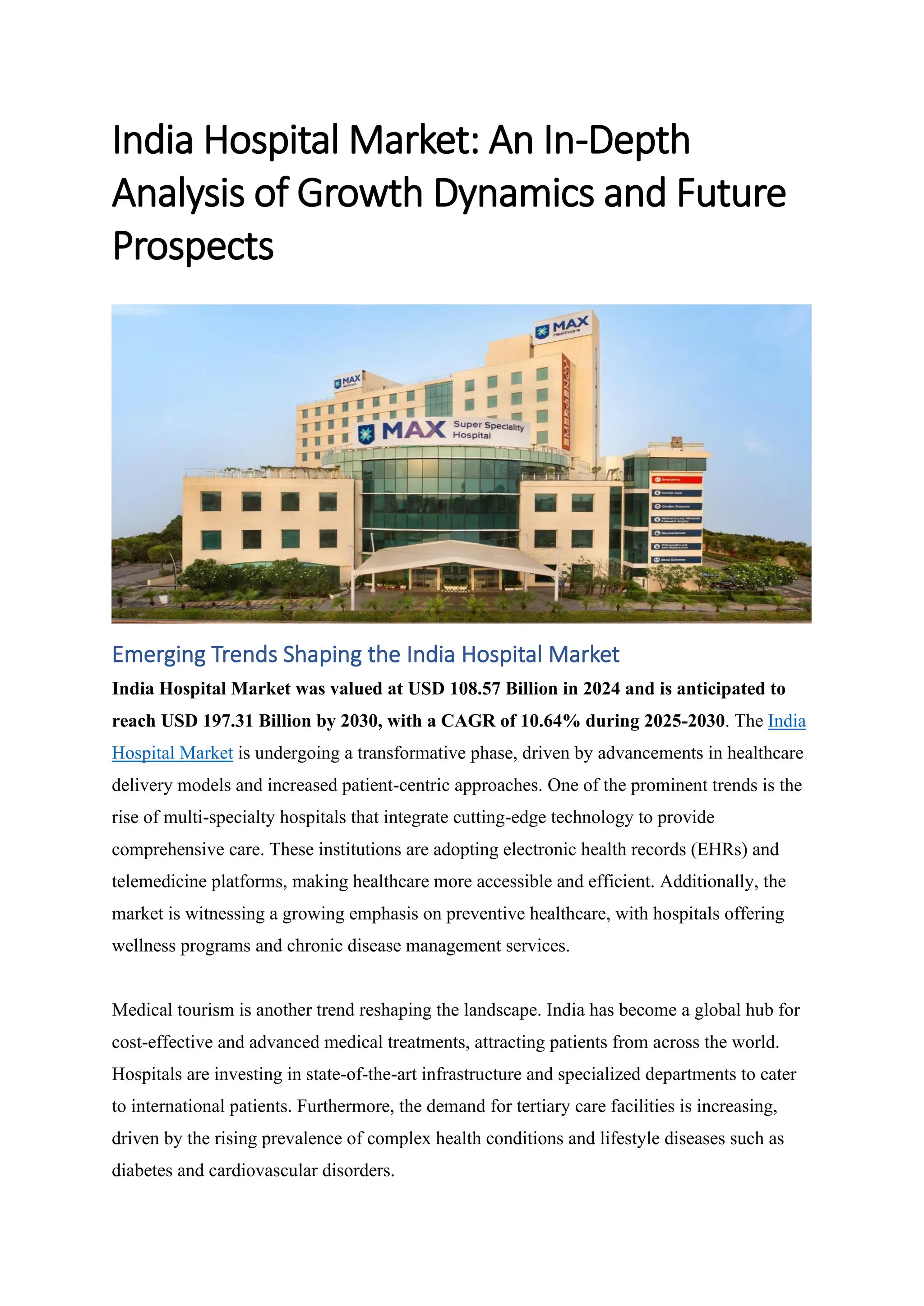 India Hospital Market 2030: Surprising Facts and Future Projections Exposed | PDF