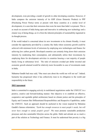 India NDC UNFCCC (2016)- example only | PDF