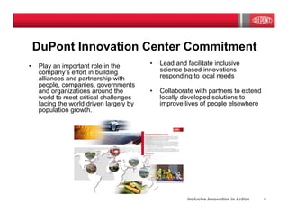 DuPont India Innovation Center: Inclusive Innovation in Action | PDF
