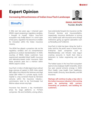 India InsurTech Report 2020 - Executive Summary | PDF