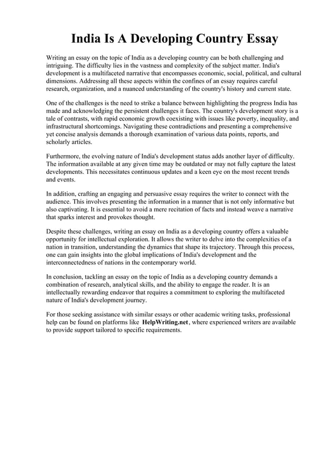 India Is A Developing Country Essay. India a developing nation speech ...