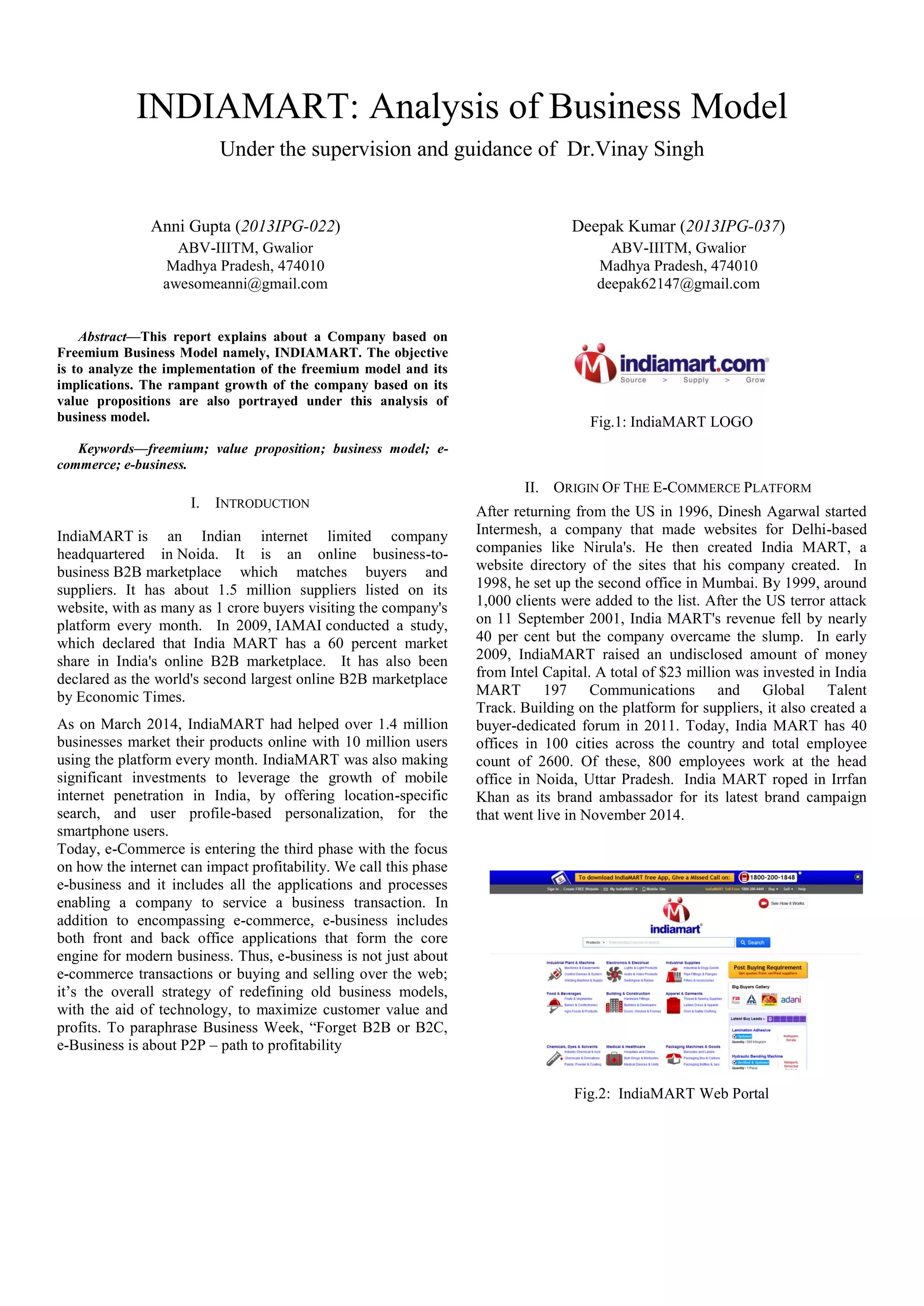Indiamart Analysis | PDF