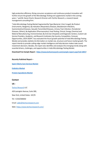 India Microbiology Testing Market: Size, Share, and In-Depth ...