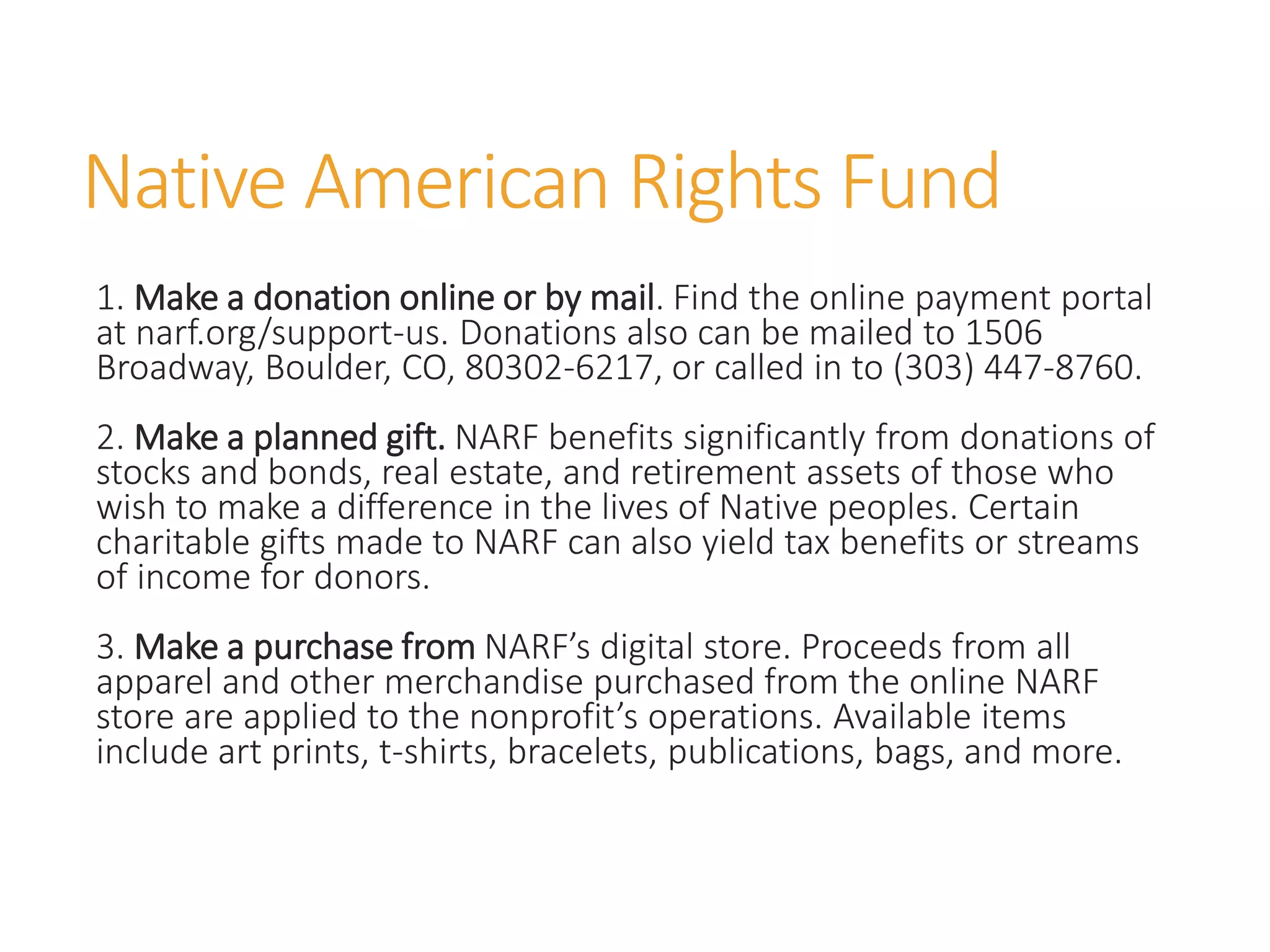 3 Ways to Support the Native American Rights Fund | PPTX