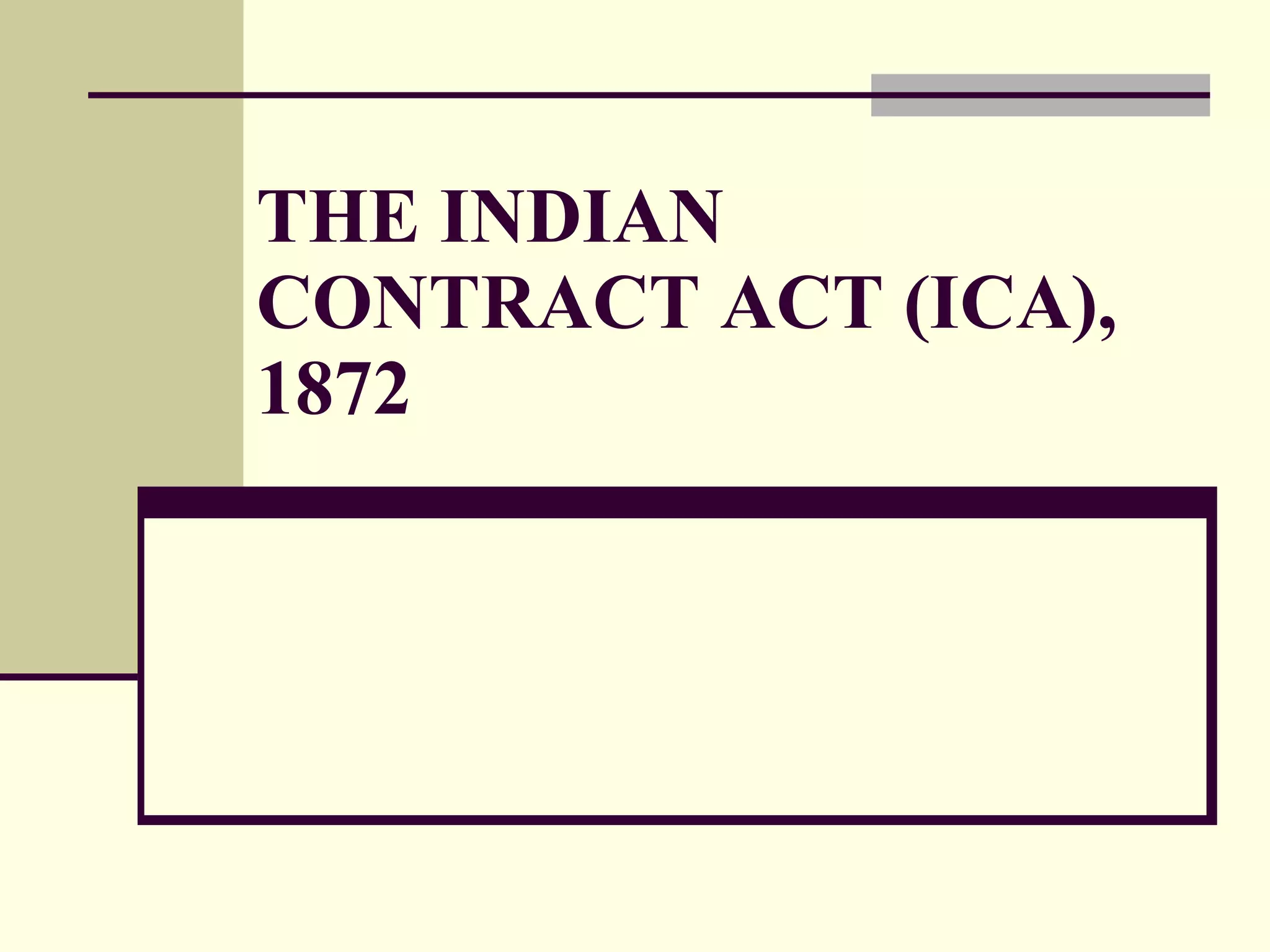 Indian Contract Act 1872 | PPT