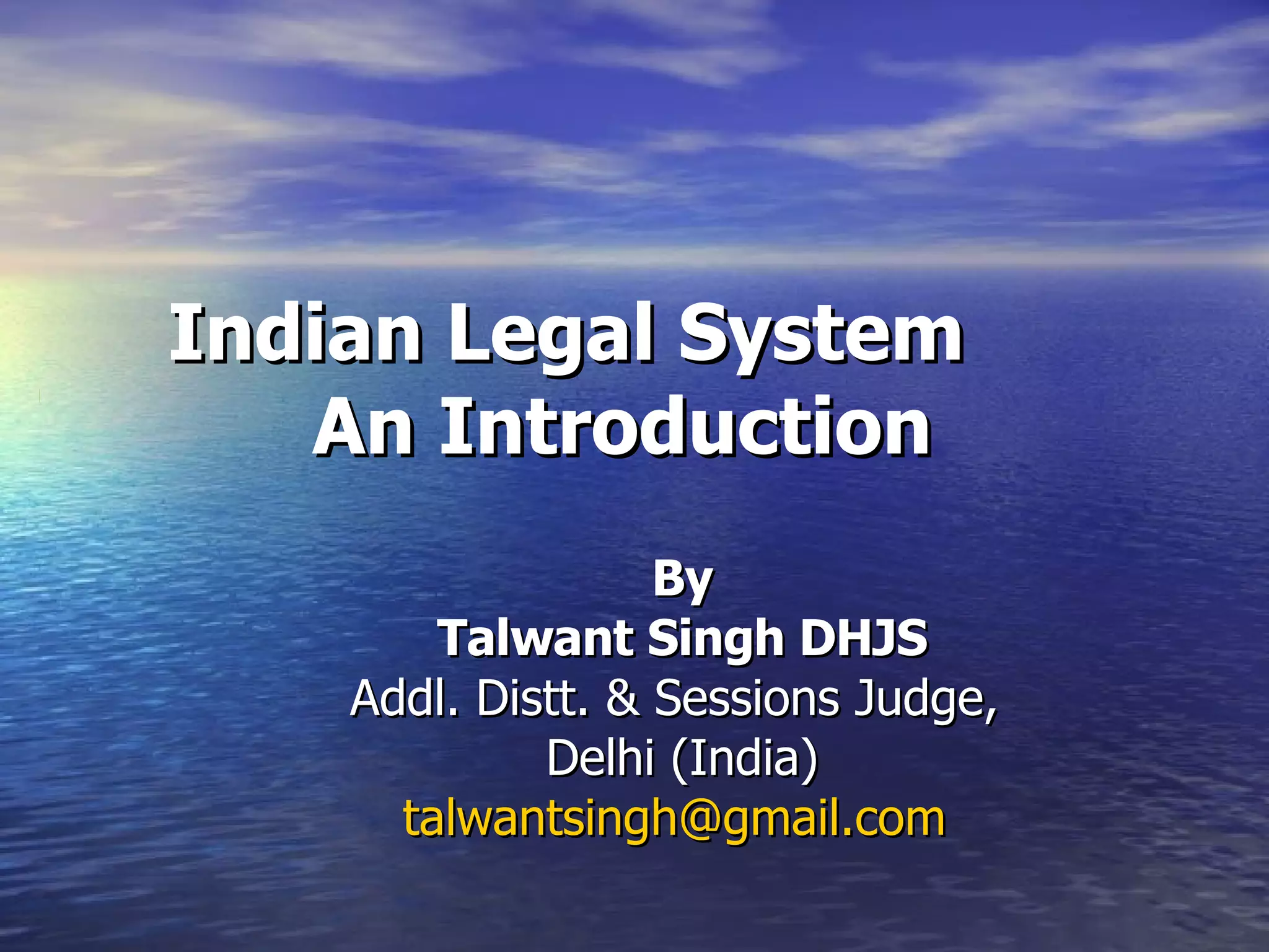 Indian Legal System An Introduction | PPT