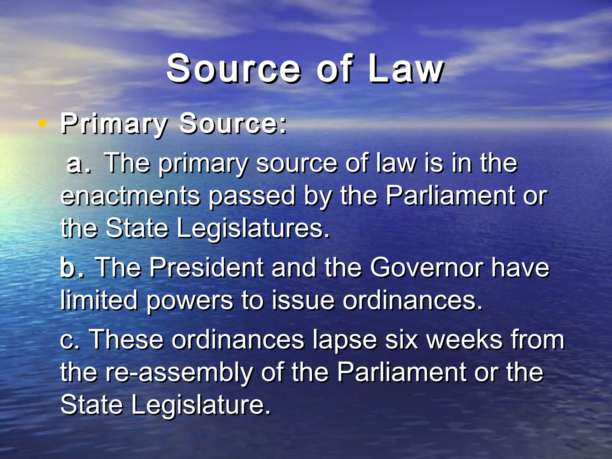 Indian legal-system and sources of law | PPT