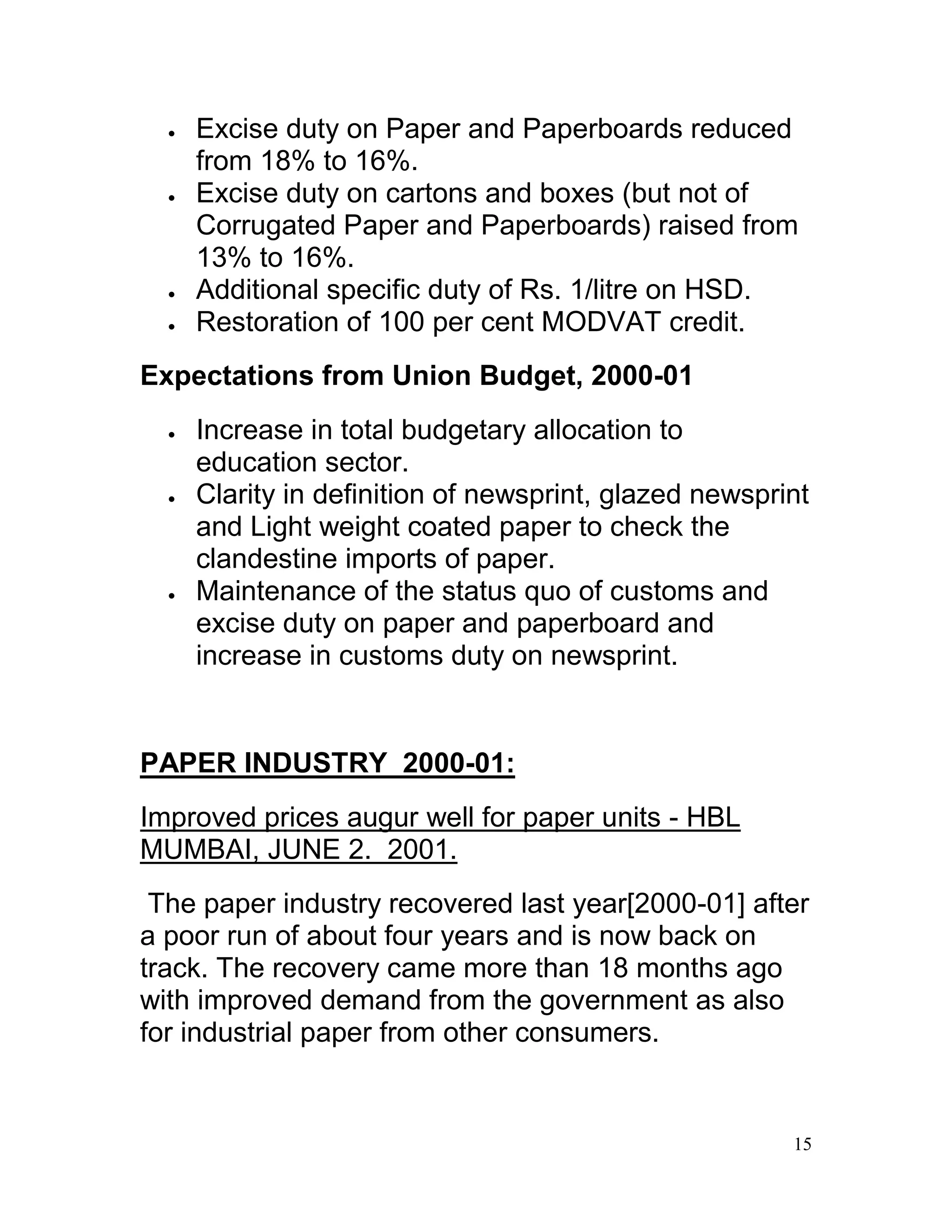 Indian paper industry-1990-2002- | PDF