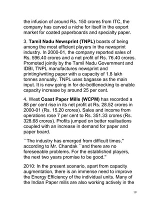 Indian paper industry-1990-2002- | PDF