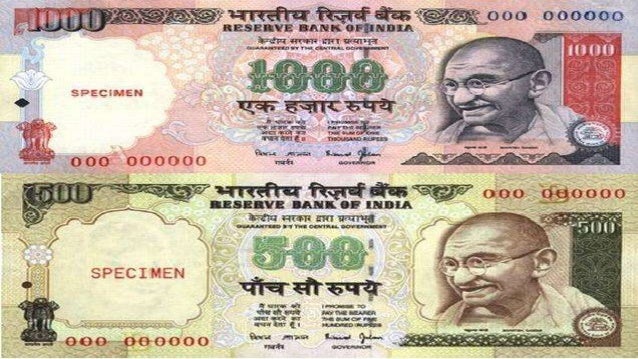 Indian 500 and 1000 Rupee notes Demonetization - PPT with excellent V…