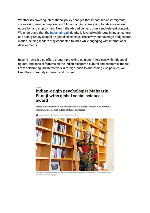 Indian Abroad – Stay Connected with New India Abroad | PDF