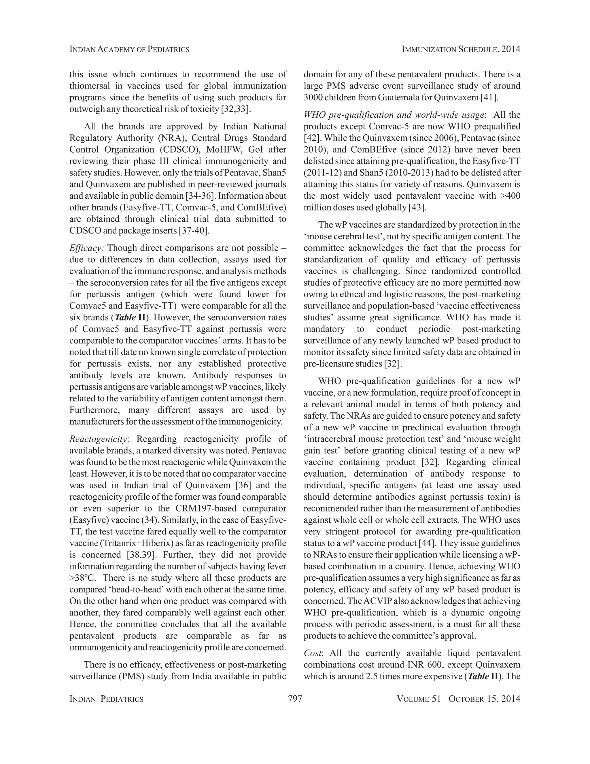 Indian academy of pediatrics (iap) recommended immunization | PDF