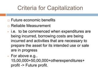 Indian accounting standard 23 –borrowing cost | PPTX