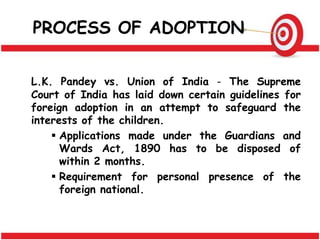 Indian adoption laws | PPTX