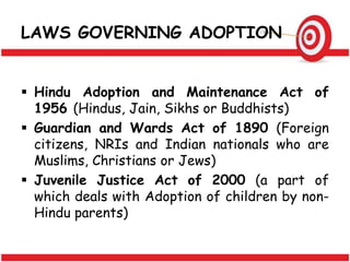 Indian adoption laws | PPTX