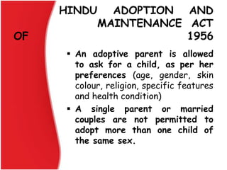 Indian adoption laws | PPTX