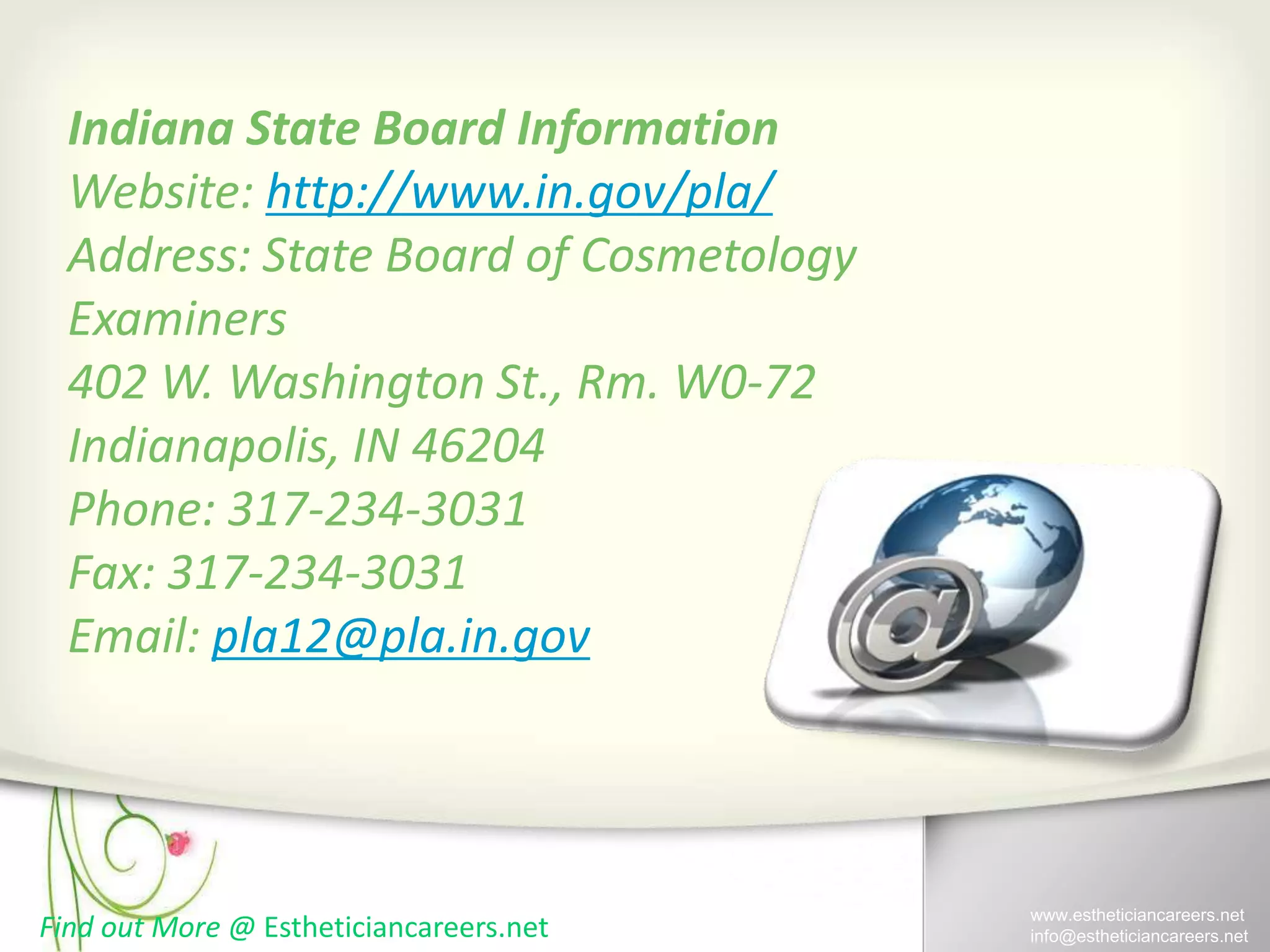 Indiana esthetician license information | PPTX