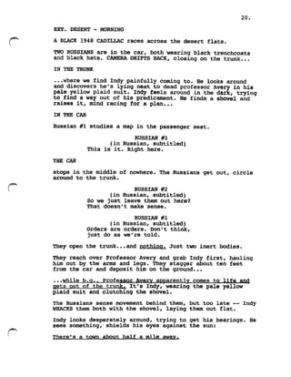 Indiana Jones And The City Of The Gods Frank Darabont script | PPT