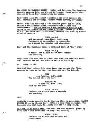 Indiana Jones And The City Of The Gods Frank Darabont script | PPT