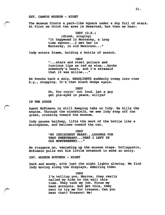 Indiana Jones And The City Of The Gods Frank Darabont script | PPT