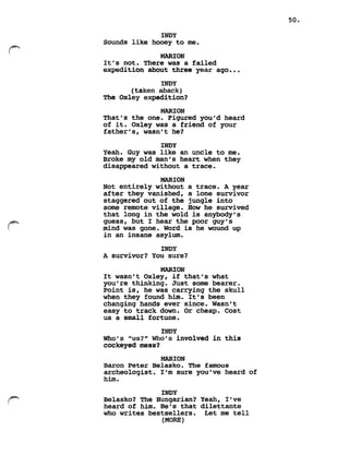 Indiana Jones And The City Of The Gods Frank Darabont script | PPT