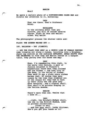 Indiana Jones And The City Of The Gods Frank Darabont script | PPT