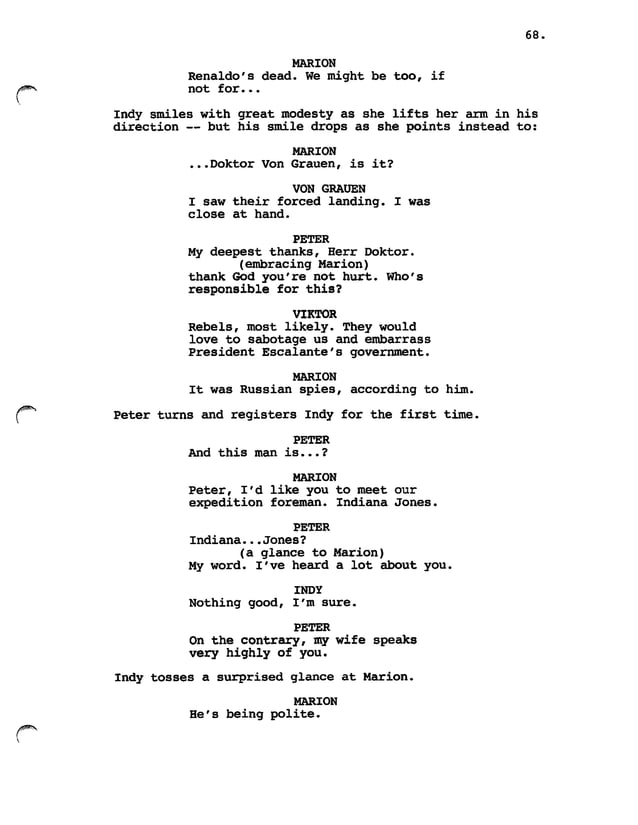 Indiana Jones And The City Of The Gods Frank Darabont script | PPT