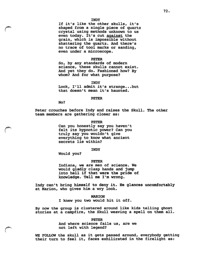 Indiana Jones And The City Of The Gods Frank Darabont script | PPT