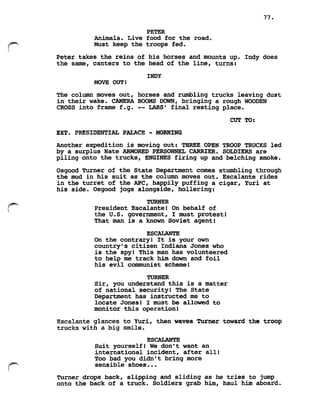 Indiana Jones And The City Of The Gods Frank Darabont script | PPT