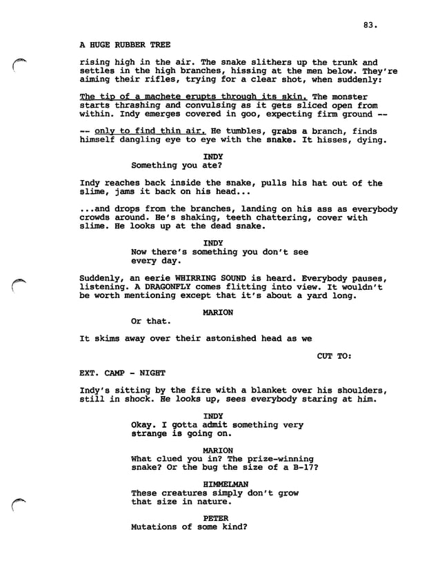 Indiana Jones And The City Of The Gods Frank Darabont script | PPT