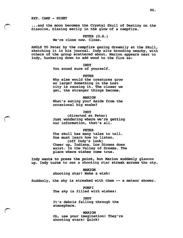 Indiana Jones And The City Of The Gods Frank Darabont script | PPT