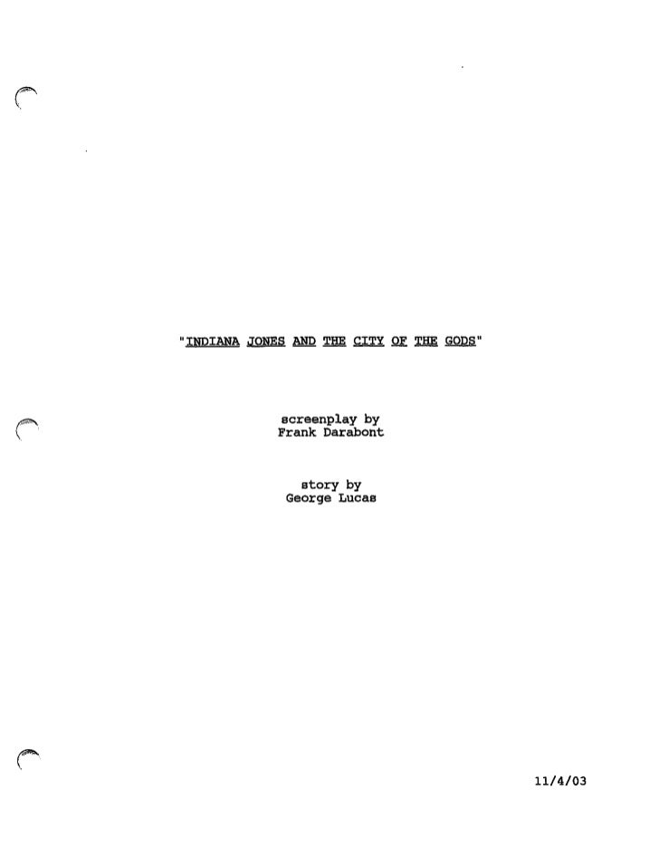 Indiana Jones And The City Of The Gods Frank Darabont script