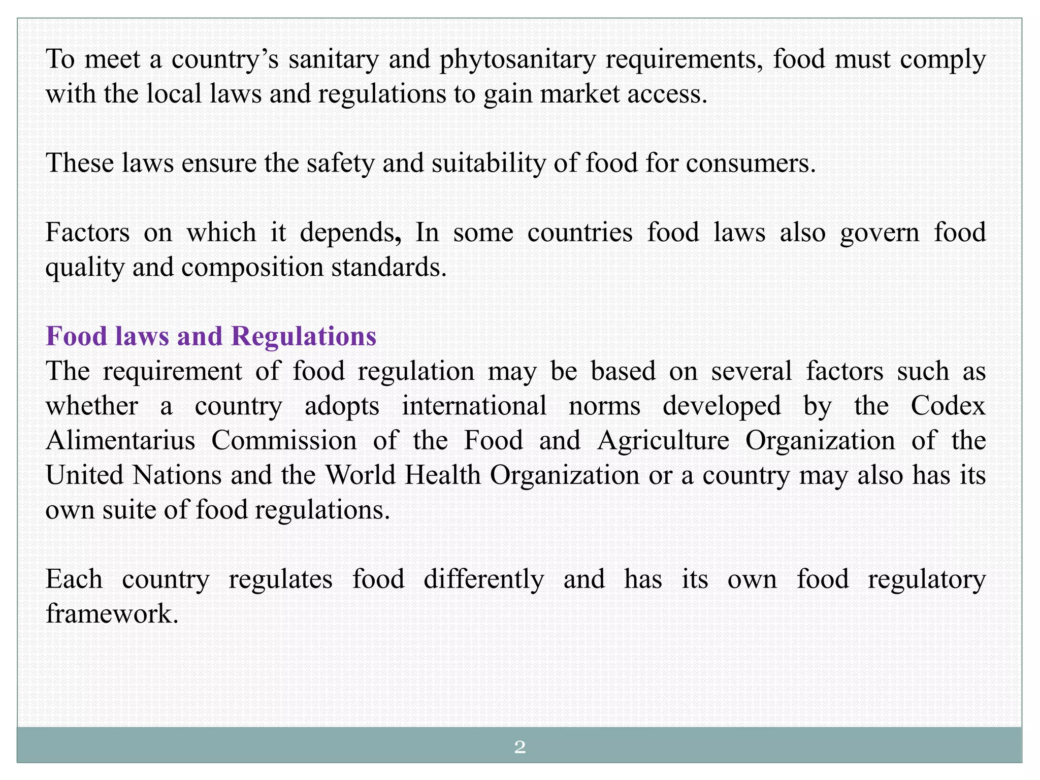 Indian and international food laws | PPTX