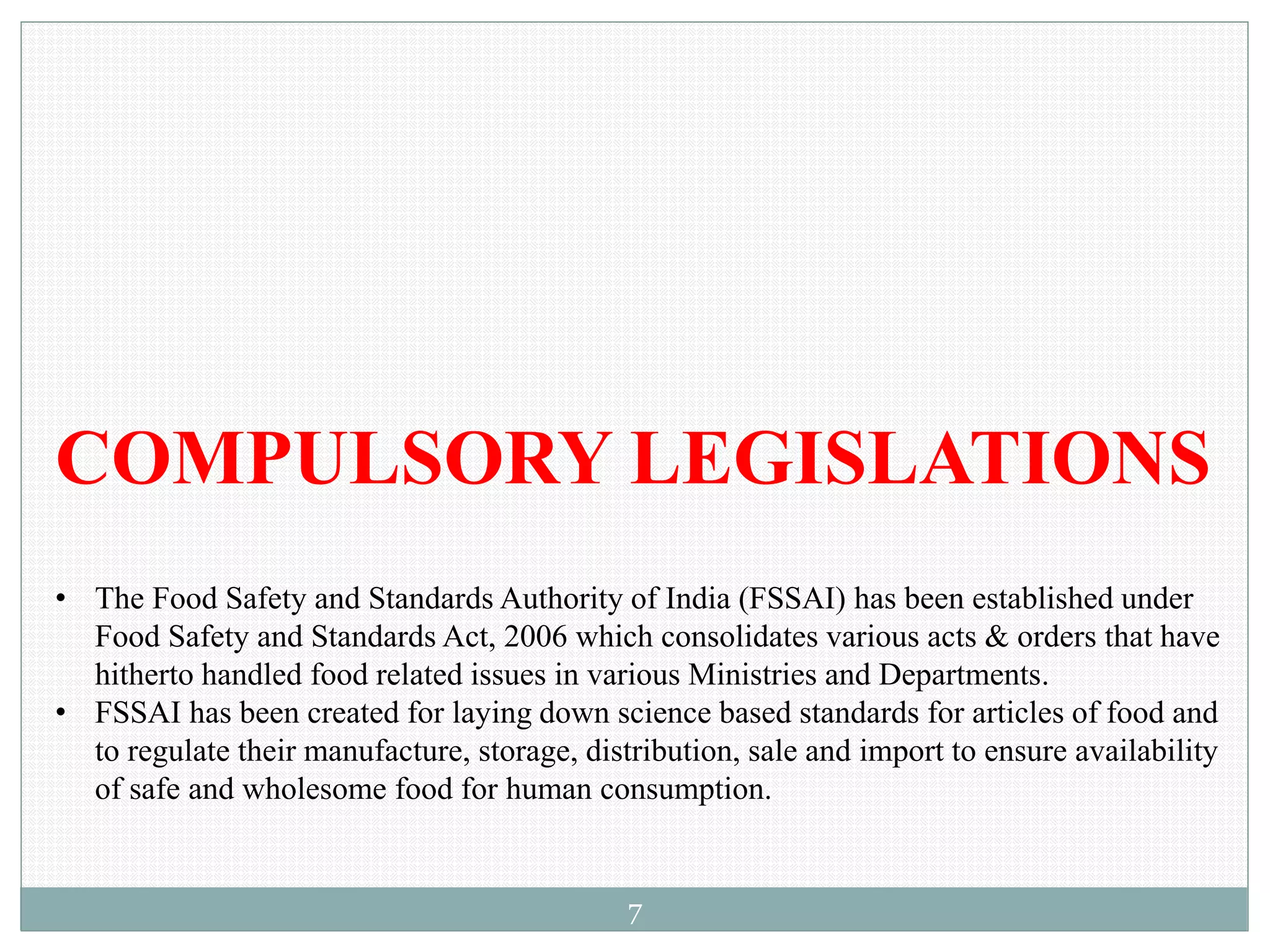Indian and international food laws | PPTX