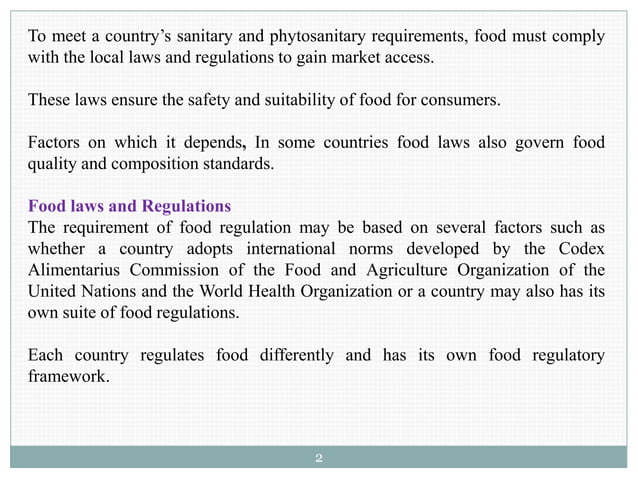 Indian and international food laws | PPTX