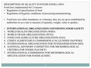 Indian and international food laws | PPTX