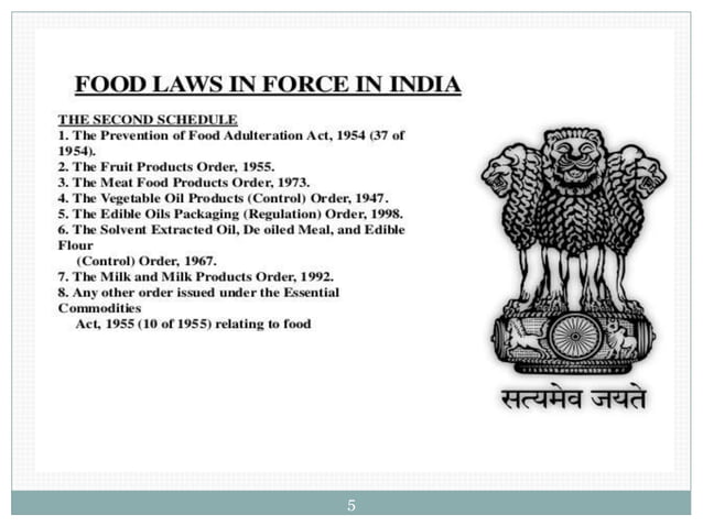 Indian and international food laws | PPTX