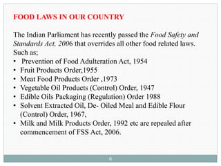 Indian and international food laws | PPTX