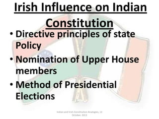 Indian and Irish constitution- analogies | PPTX