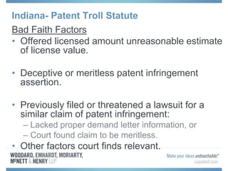 Recent Change to the Indiana Code to Address Patent Demand Letters from ...