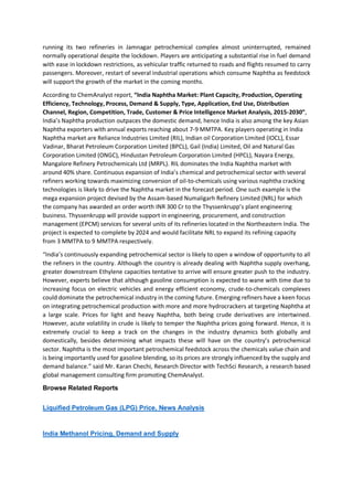 India Naphtha Market Prices, News Analysis | PDF