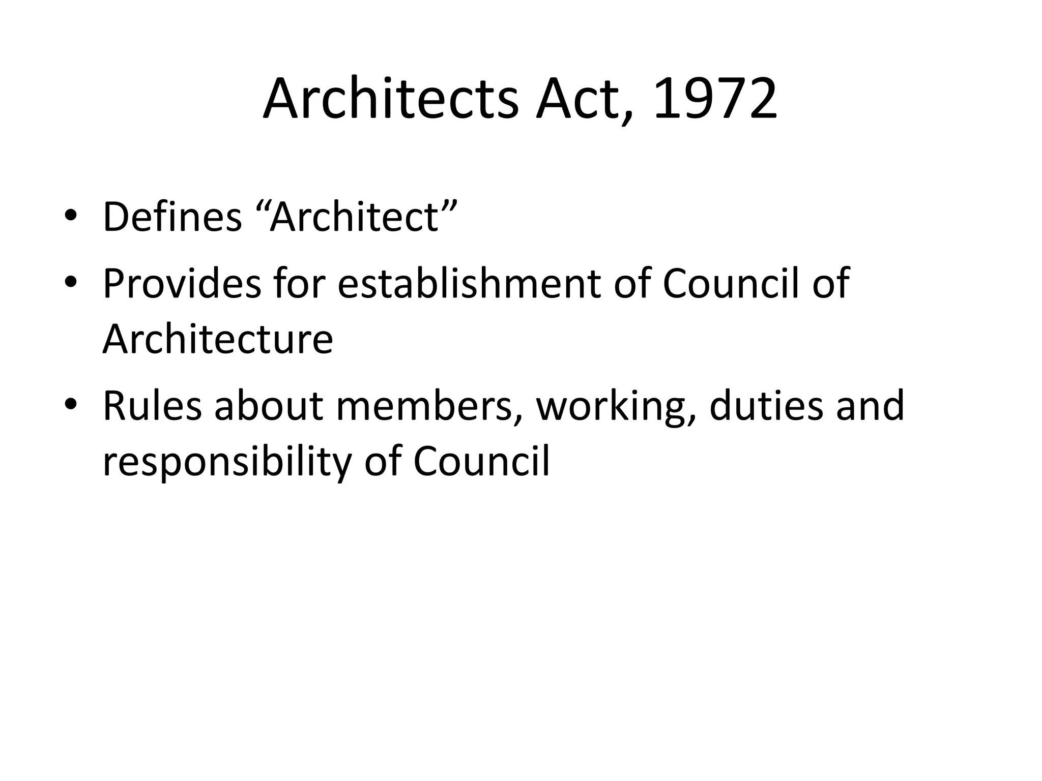 Indian architects act, 1972 | PPTX