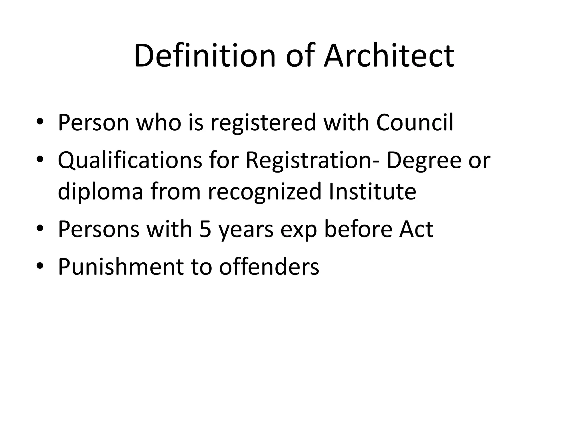 Indian architects act, 1972 | PPTX