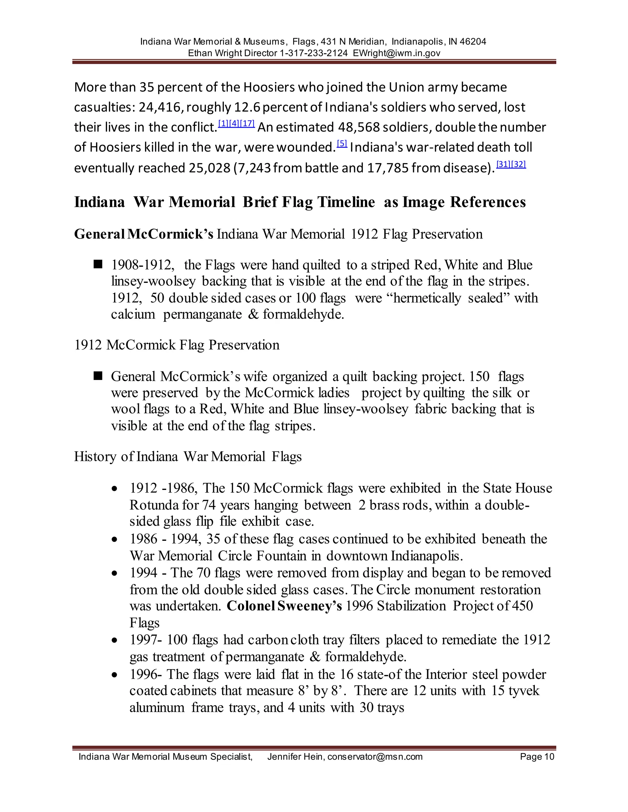 Textile Military History, conservation, Flags of Indiana Regiments ...