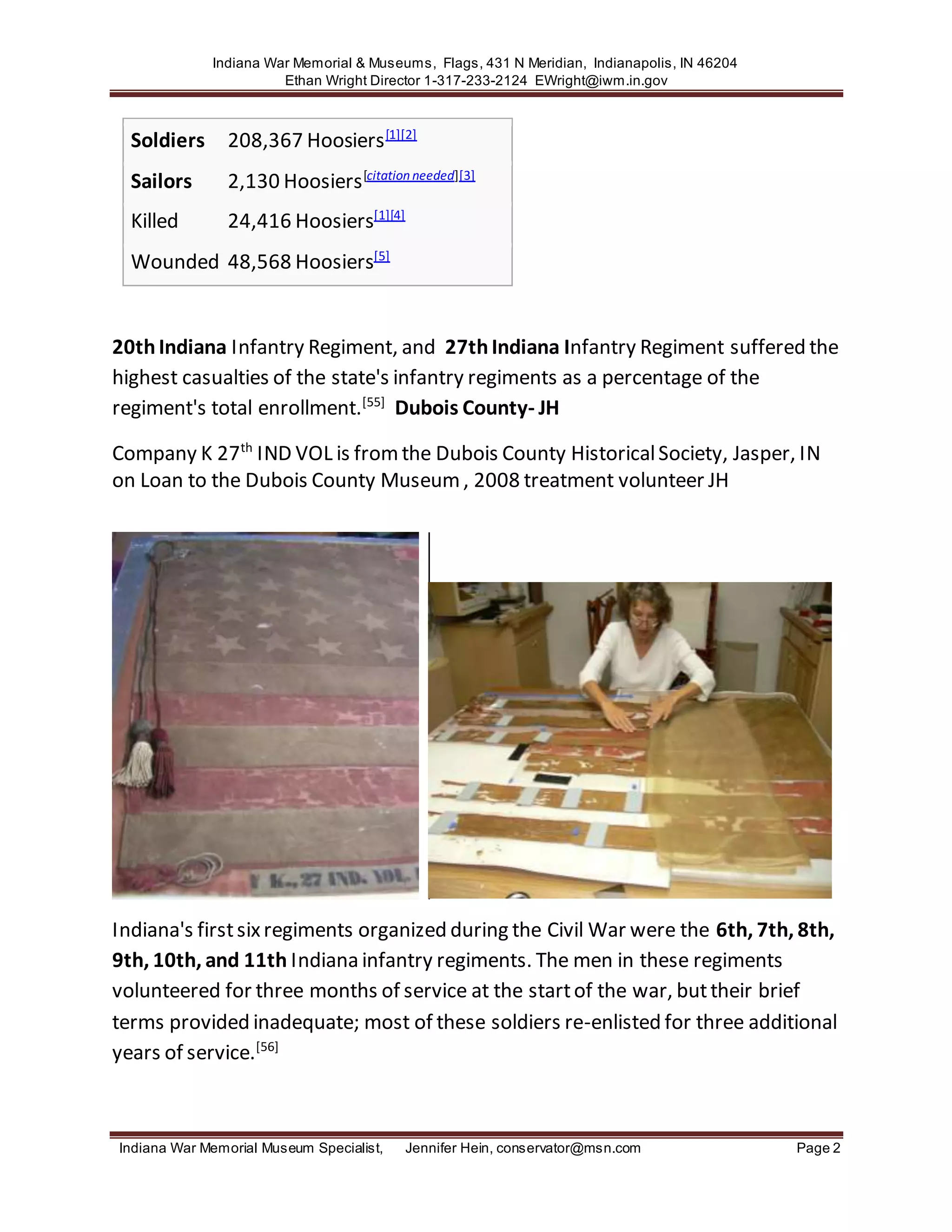 Textile Military History, conservation, Flags of Indiana Regiments ...